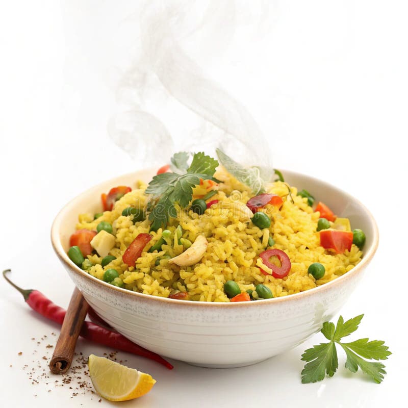 Delicious Traditional Indian Poha Isolated on Transparent Background ...