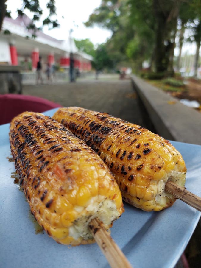 Delicious Traditional Roasted Corn from Indonesia Stock Photo - Image ...