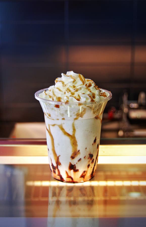 Delicious Transparent Milkshake in a Plastic Cup Ready for Take Away ...