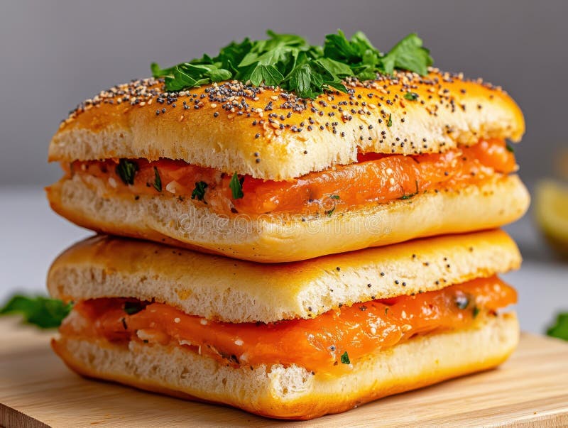 Towering Tripledecker Sandwich Delight, Culinary Masterpiece Delicious ...