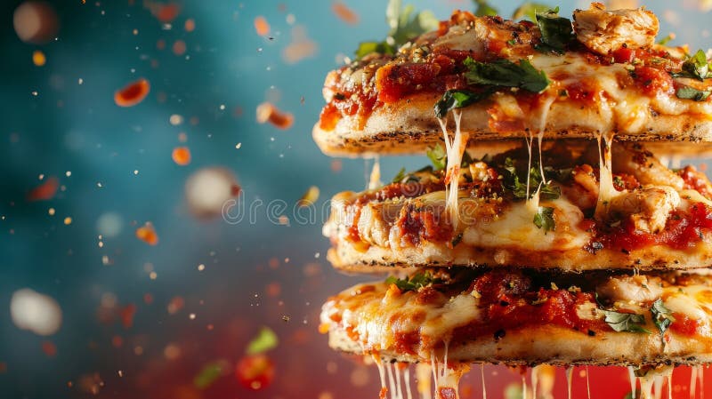 Delicious Triple Layer Pizza a Mouthwatering Image of Three Delicious ...