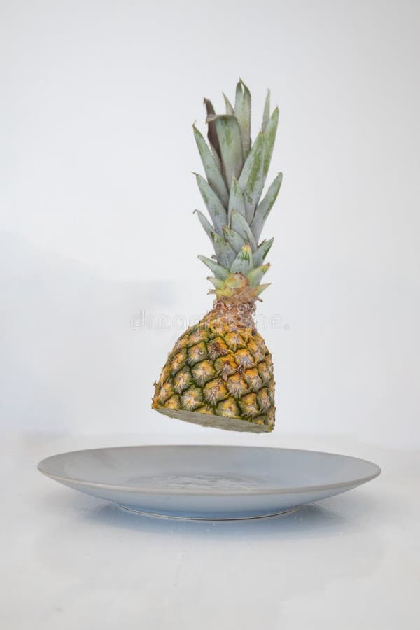 Delicious Tropical Fruit Called Pineapple Sliced and Levitating on a ...