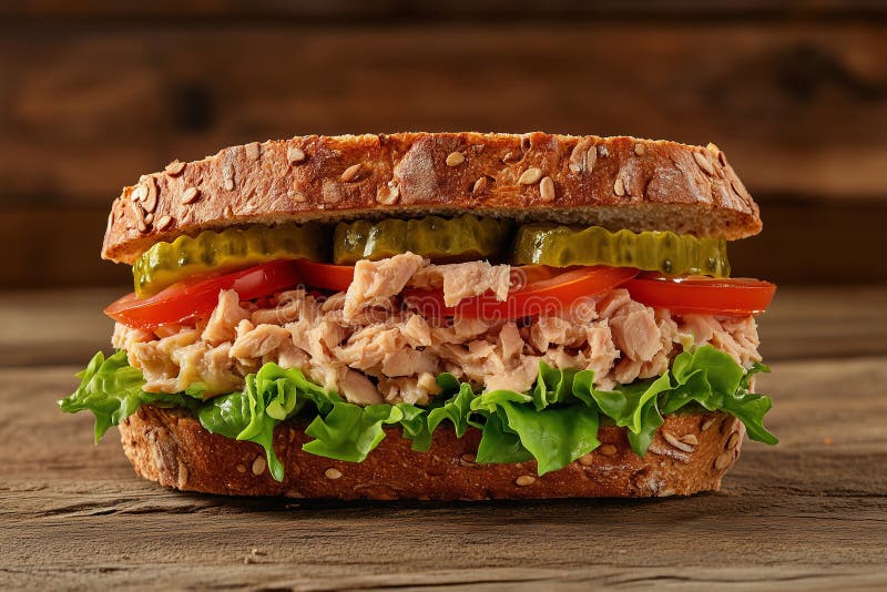 Delicious Tuna Sandwich on Whole Grain Bread Stock Illustration ...