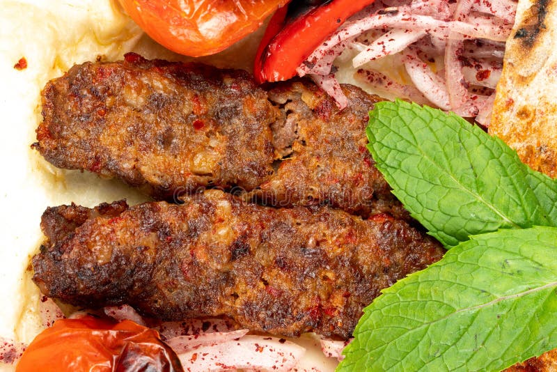 Turkish shish Adana kebab stock photo. Image of adana - 143442064