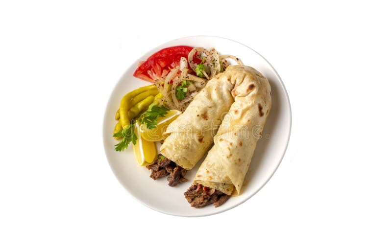 Delicious Turkish Kebab Tantuni. Mersin Tantuni Durum Stock Image ...
