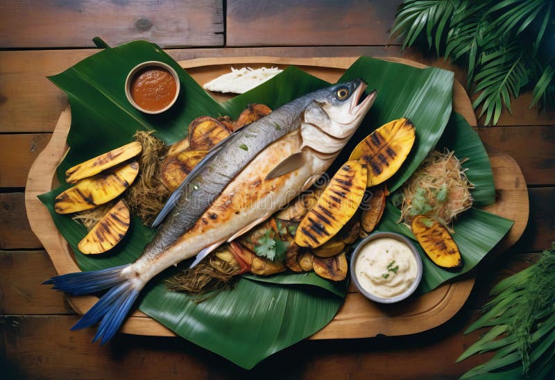 Delicious Typical Amazonia Food, Fish Cooked in a Leaf Stock ...