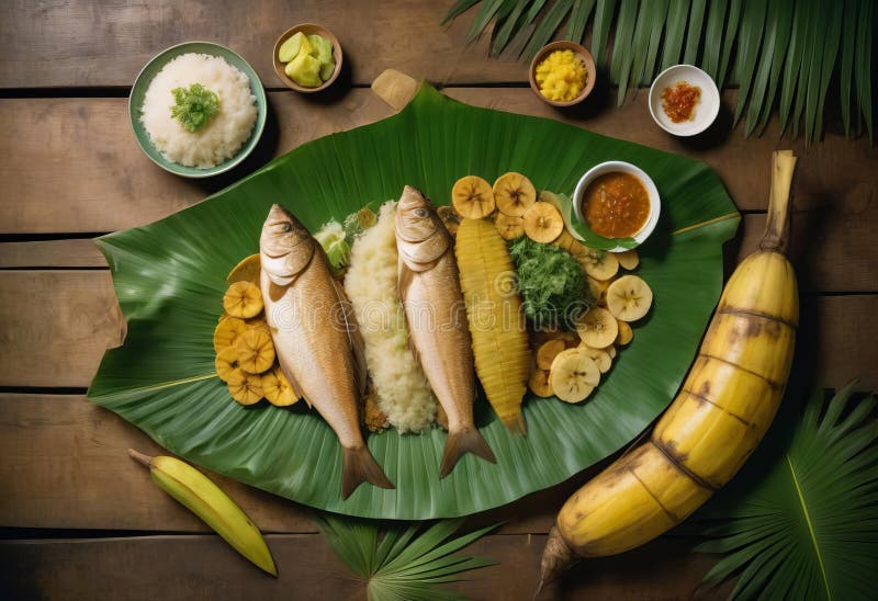 Delicious Typical Amazonia Food, Fish Cooked in a Leaf Stock ...