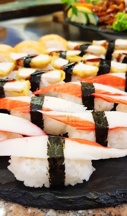 Sushi buffet stock image. Image of buffet, lunch, diet - 117812651