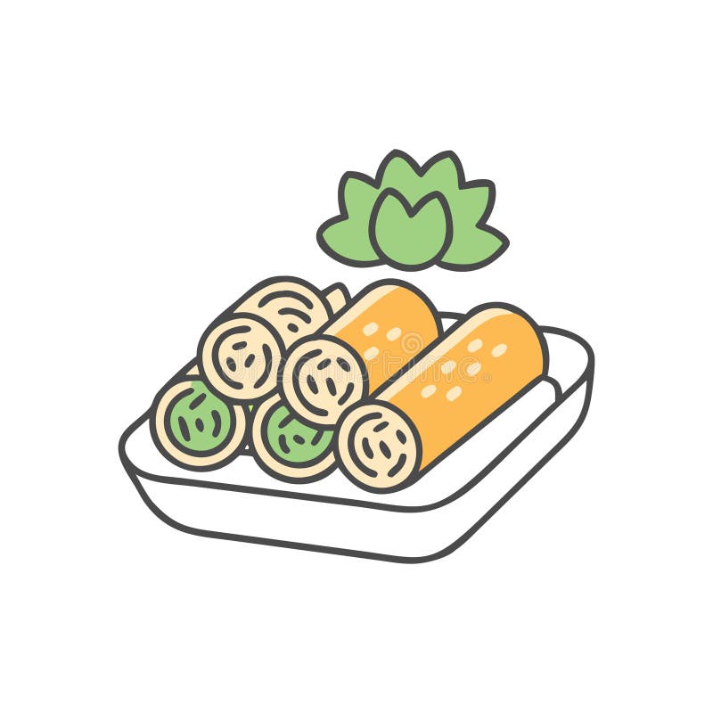 Delicious Vegetable Spring Roll Design Stock Vector - Illustration of ...