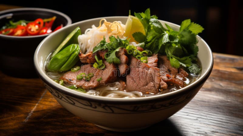Delicious Vietnamese Pho Bowl Steaming Stock Illustration ...