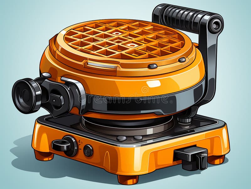 Modern Waffle Maker for Breakfast Stock Illustration - Illustration of ...