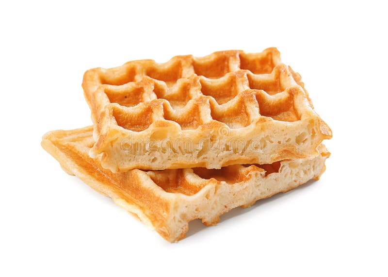 Delicious Waffles on White Background Stock Photo - Image of preparing ...