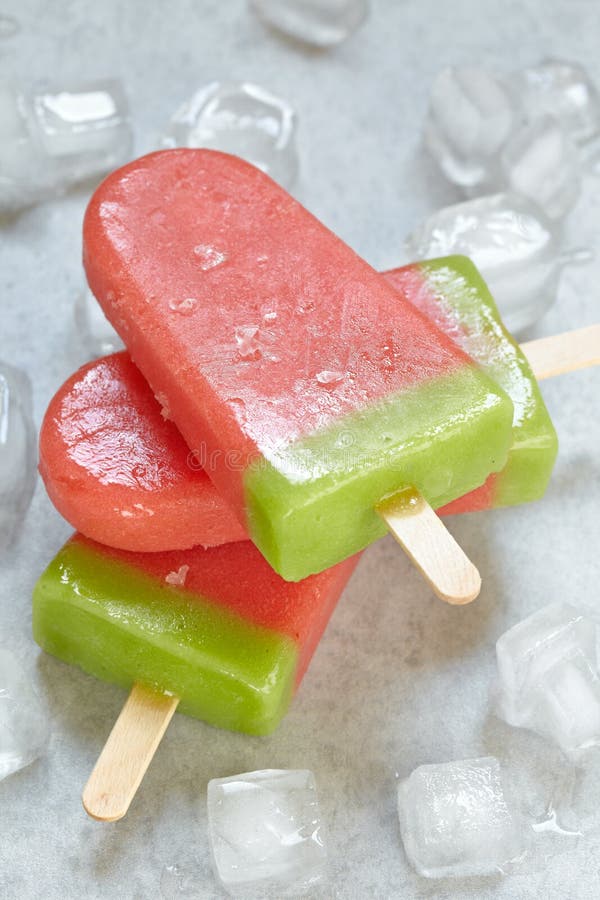 Delicious Watermelon Popsicles Stock Image - Image of dessert, green ...