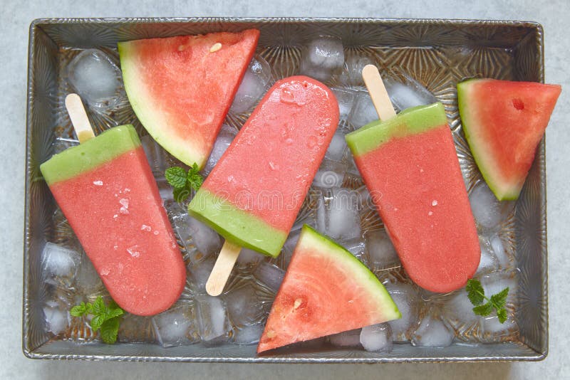 Delicious Watermelon Popsicles Stock Photo - Image of homemade ...
