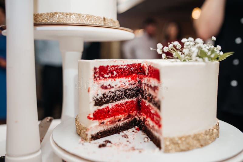 Delicious Wedding Cake with Original Decorative Design Stock Image ...