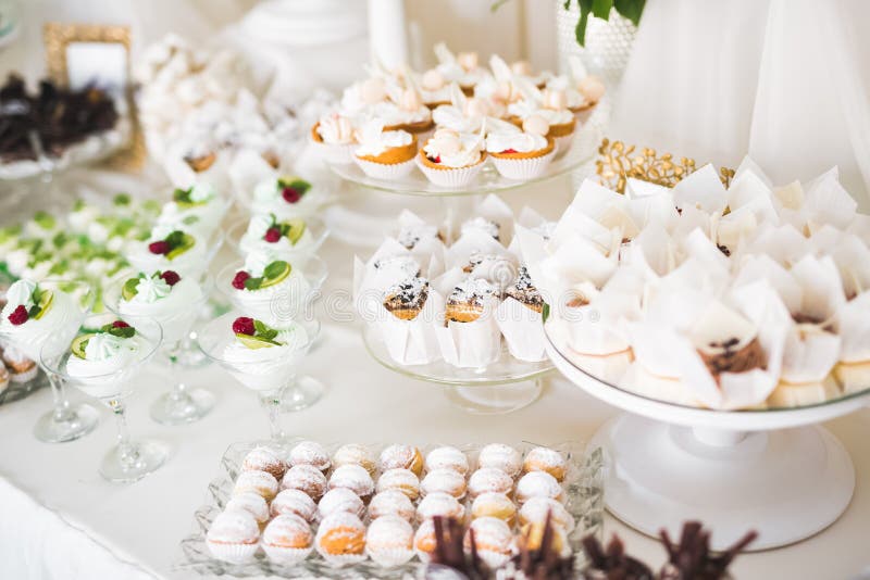 Delicious Wedding Reception Candy Bar Dessert Table Stock Image - Image ...