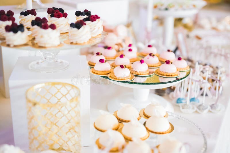 Delicious Wedding Reception Candy Bar Dessert Table Stock Image - Image ...