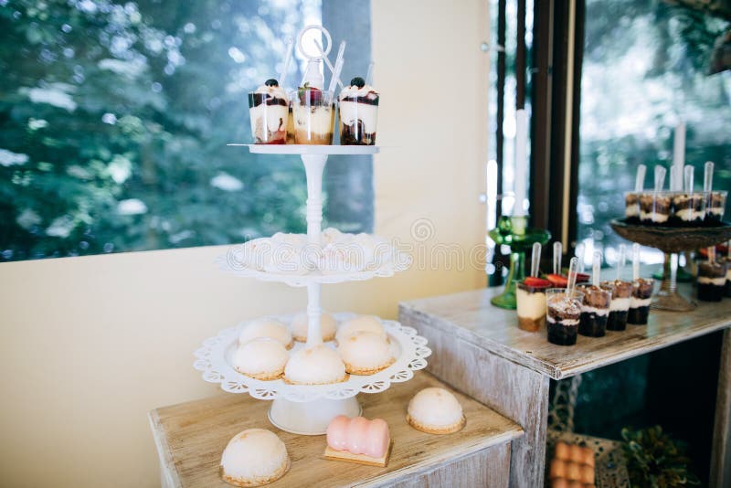 Delicious Wedding Reception Candy Bar Dessert Table Stock Image - Image ...