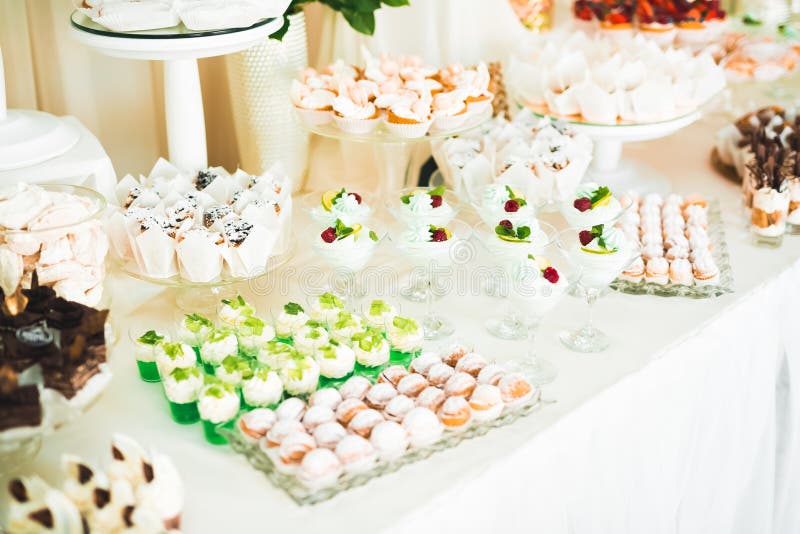 Delicious Wedding Reception Candy Bar Dessert Table Stock Image - Image ...
