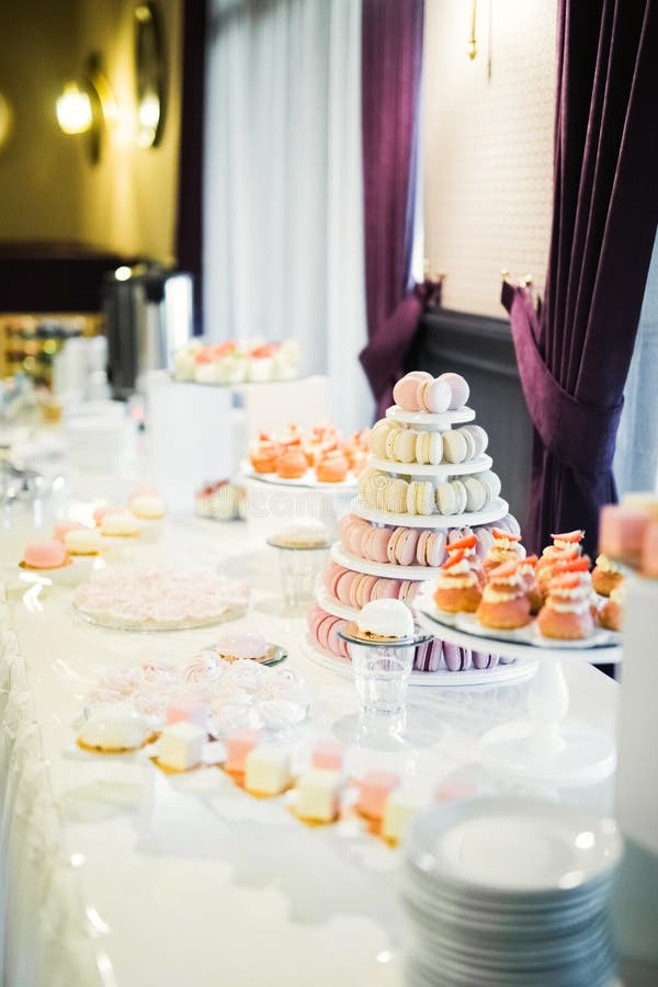 Delicious Wedding Reception Candy Bar Dessert Table Stock Photo - Image ...