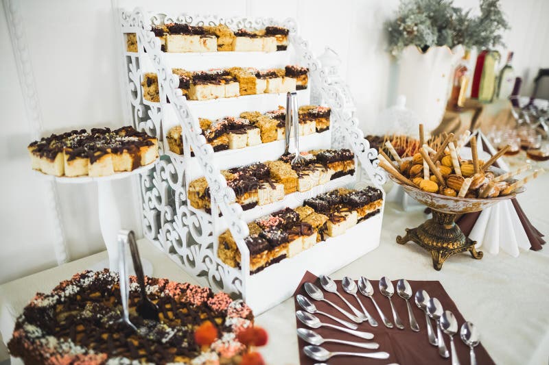 Delicious Wedding Reception Candy Bar Dessert Table Stock Image - Image ...