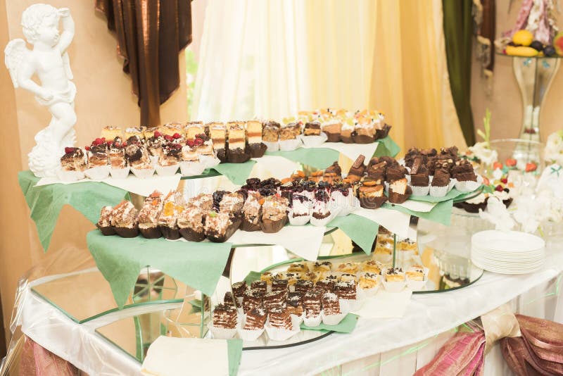 Delicious Wedding Reception Candy Bar Dessert Table Stock Photo - Image ...