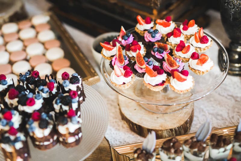 Delicious Wedding Reception Candy Bar Dessert Table Stock Image - Image ...