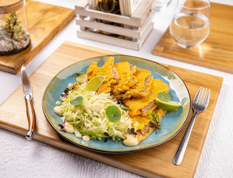 Delicious Weiner schnitzel stock image. Image of fresh - 308734631