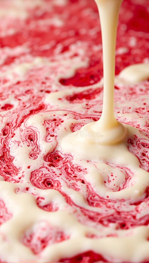 Delicious White Chocolate Swirls with Raspberry Sauce Creating a Marble ...