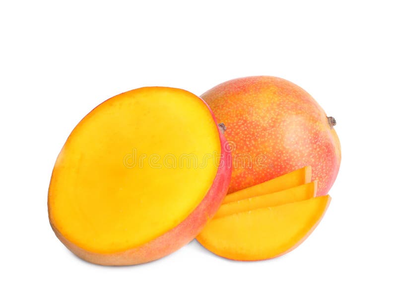 Two Mangoes on White Background Stock Image - Image of round, nutrition ...
