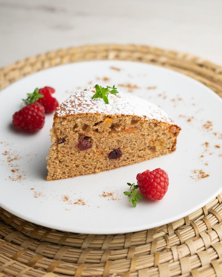 Delicious Whole Wheat Vegan Cake with Papaya and Nuts. Stock Image ...