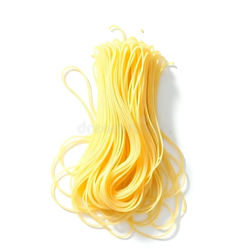 Delicious Yellow Noodles Isolated on White Background Stock Image ...