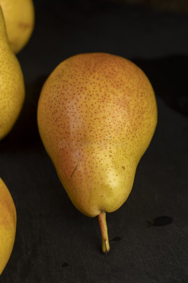 Delicious Yellow Pears with a Red Side Stock Image - Image of vivid ...