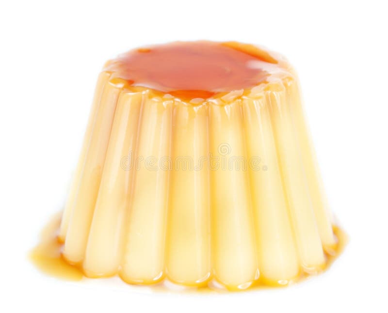 Delicious Yogurt Pudding with Caramel Stock Image - Image of moon ...