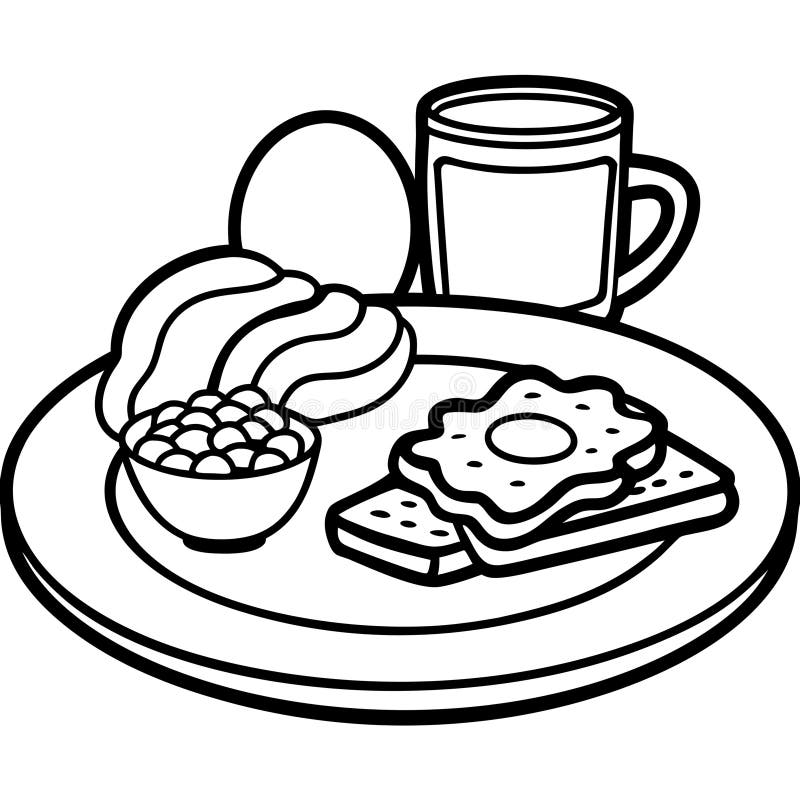 Deliciously Cooked Breakfast Ready To Be Savored Stock Vector ...