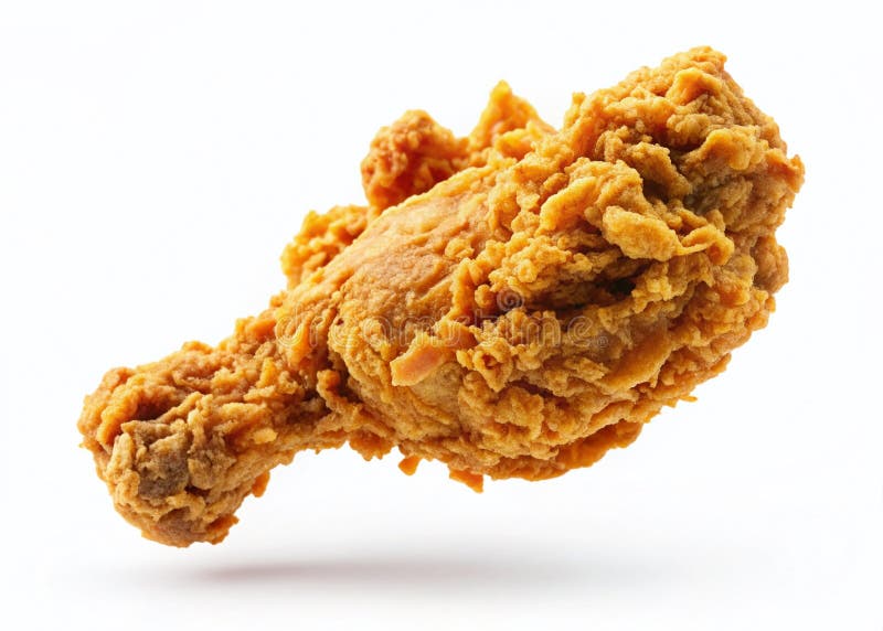 Deliciously Crispy Fried Chicken Falling Gracefully Against a Pristine ...