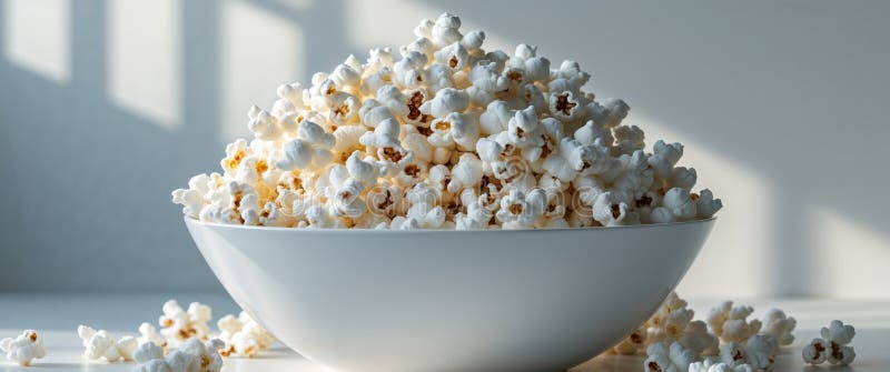 Deliciously Fresh Popcorn in a Bright White Bowl for Snacking Delight ...