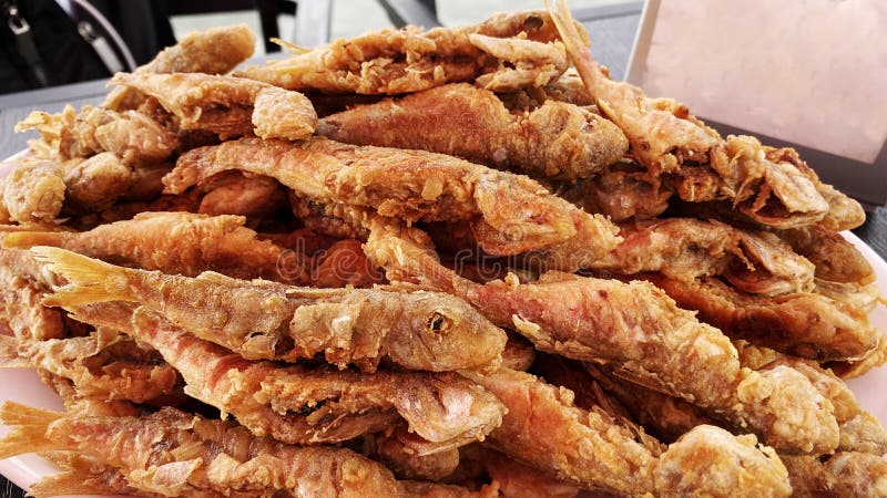 Deliciously Fried Red Mullet Fish on a Plate Stock Image - Image of ...