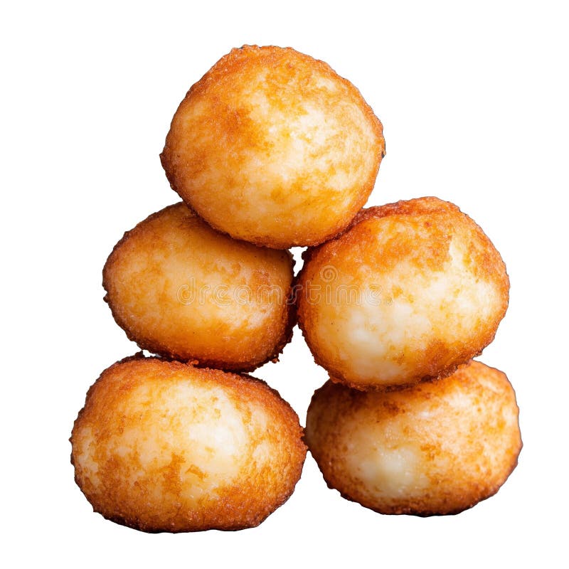 Deliciously Golden Fried Cheese Balls on Transparent Background Stock ...