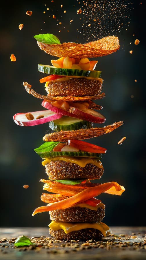 Deliciously Stacked Layers of Flavor Featuring Crispy Snacks and Fresh ...