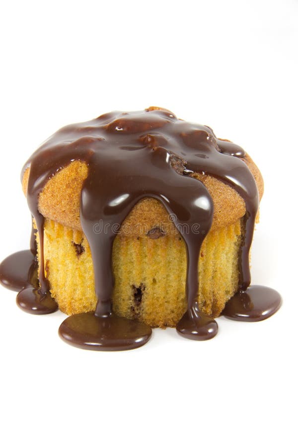 Delicous Muffin with Warm Melted Chocolate Stock Photo - Image of ...