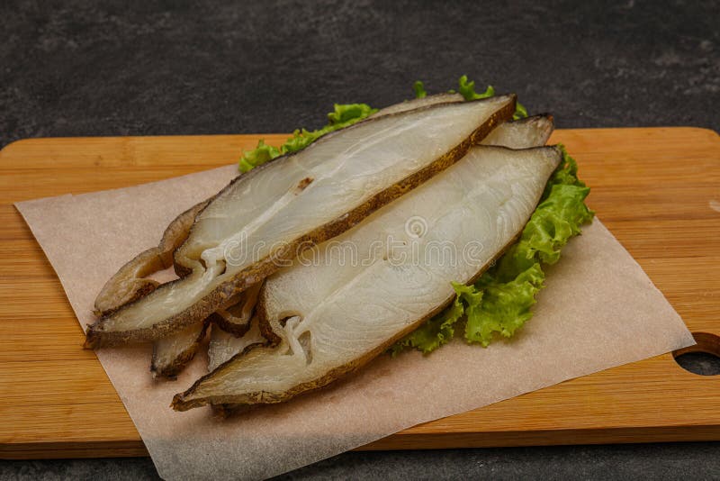 Delicous Smoked Halibut Slices Snack Stock Photo - Image of seafood ...