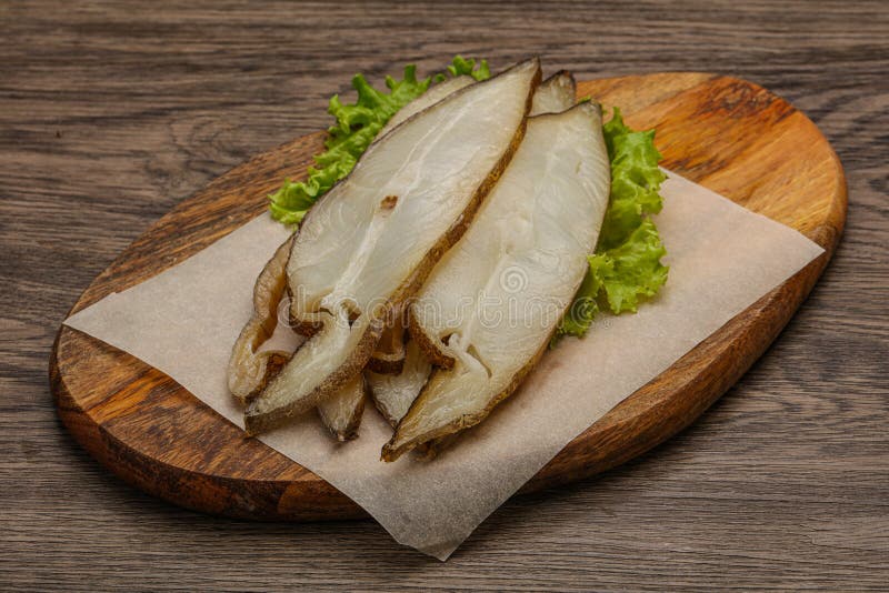Delicous Smoked Halibut Slices Snack Stock Image - Image of fresh ...