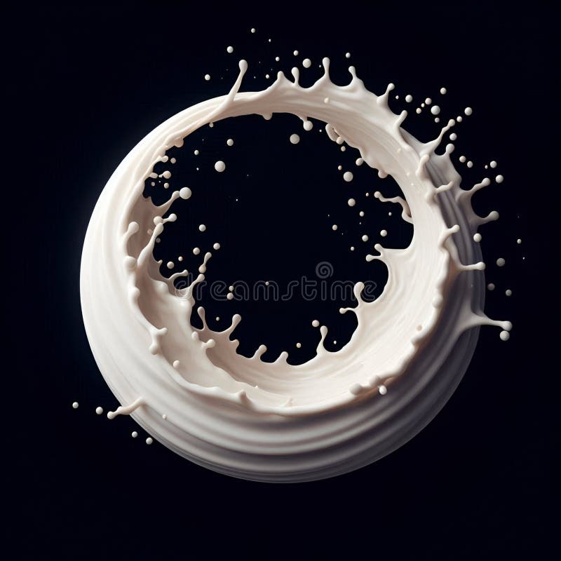 Milky Delight: Circle Frame with Smooth Design, Generative AI. Stock ...