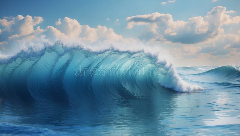 Azure Wave Marvel: Rippling Blue Delight. AI Generate Stock ...