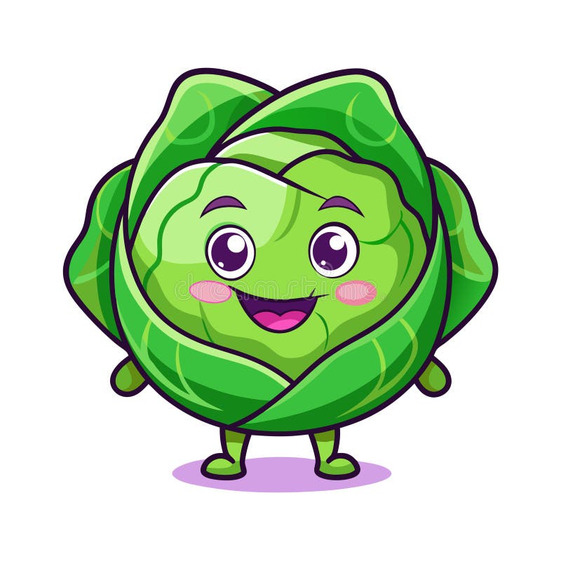 Delighted Cabbage Roll Cartoon Character Design Stock Vector ...