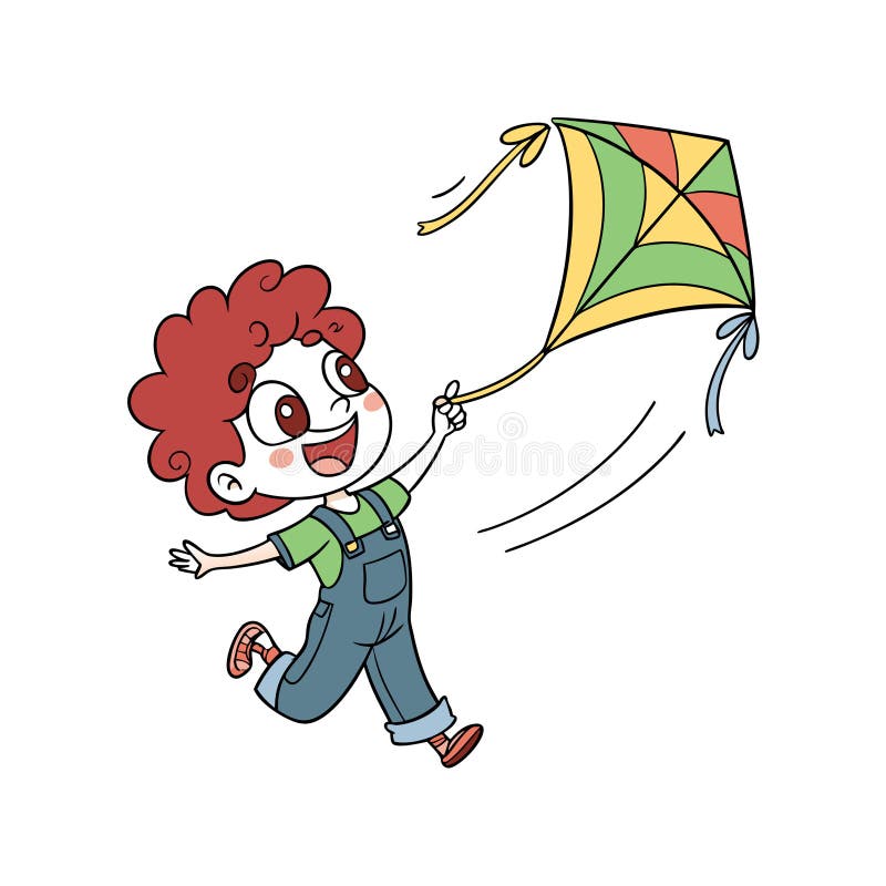 Delighted Cartoon Boy Exploring Nature Stock Illustration ...