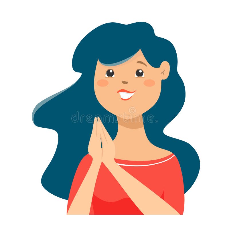 Delighted and Joyful Character of the Woman. a Contented Woman with ...