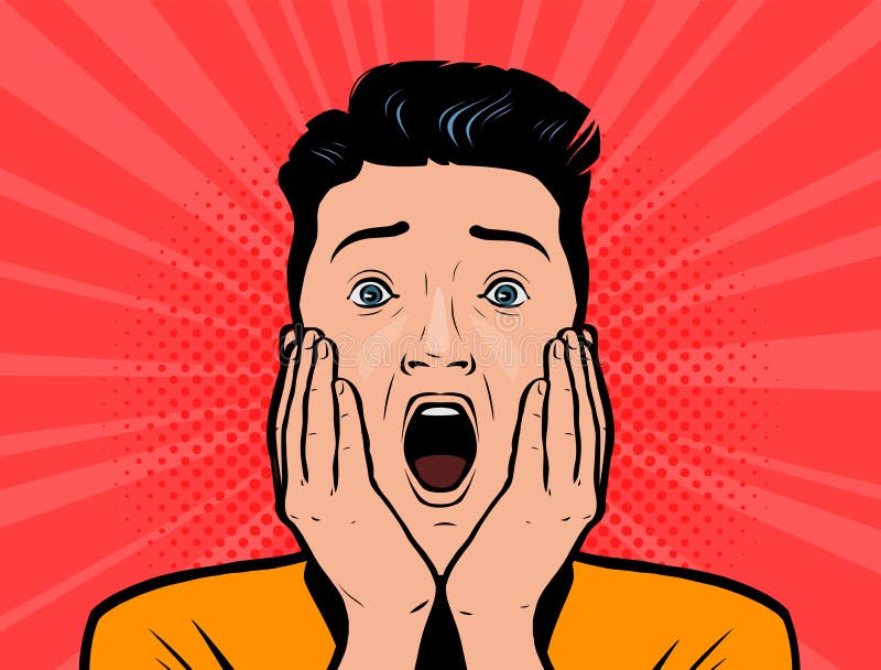 Delighted Man. Vector Illustration in Pop Art Retro Comic Style Stock ...