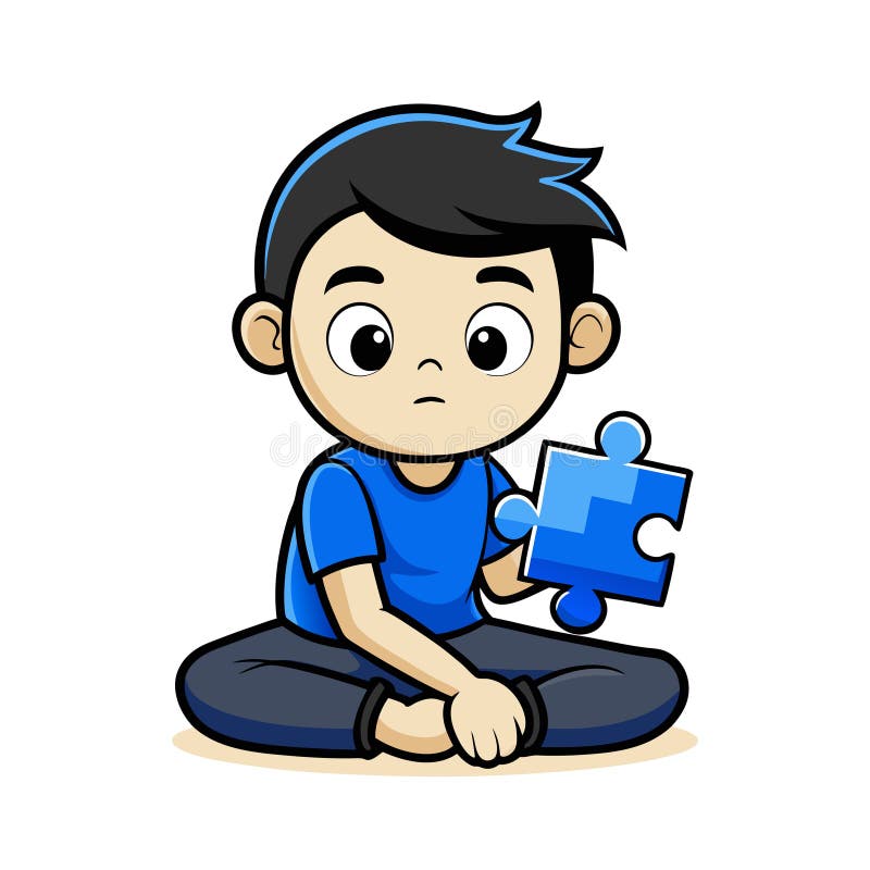 Delighted Puzzle Prodigy with Solutions Stock Vector - Illustration of ...